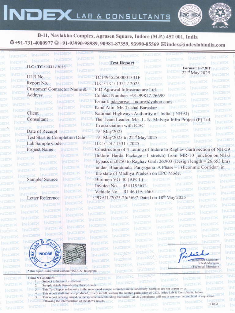 ILC TC 1331 2025 VG 40 PD Agrawal Indore Harda | PDF