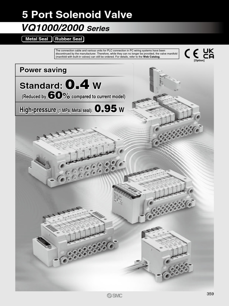 Vq1000_2000 Series Smc | PDF | Electrical Connector | Valve