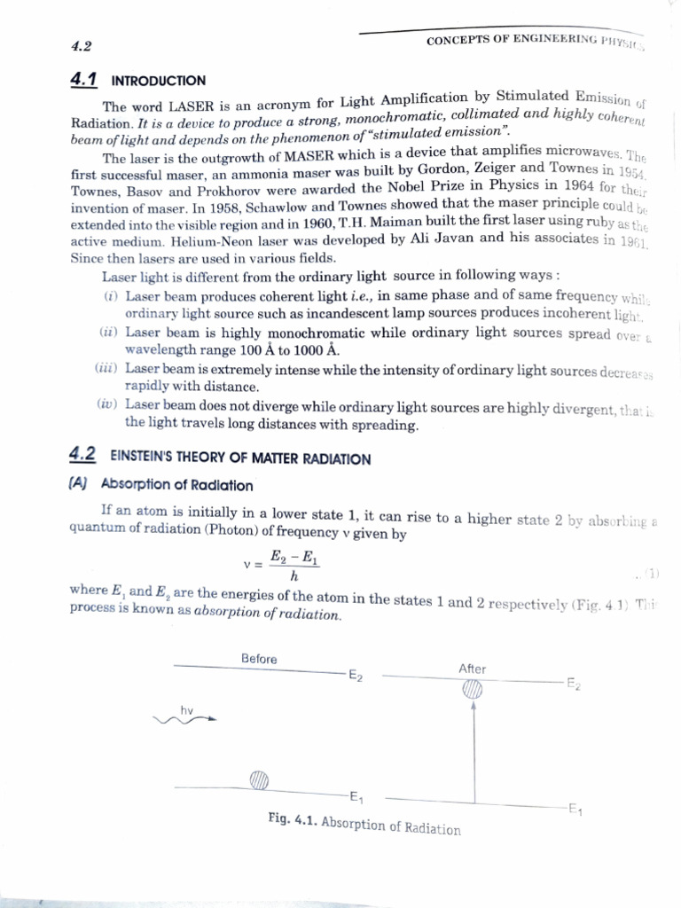 Interaction of Radiation With Matter | PDF | Laser | Emission Spectrum