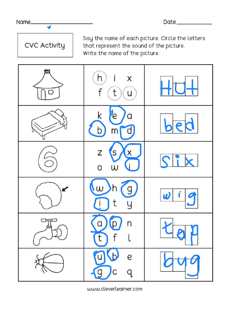 Letter Sounds Cvc Kindergarten Activity 1m | PDF