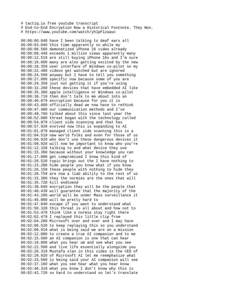 Rob Braxman End-To-End Encryption Now A Historical Footnote. They Won ...