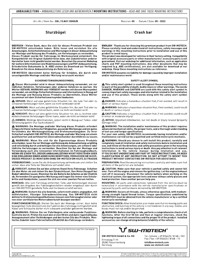 SW Motech Mi Sbl1384910000b en | PDF
