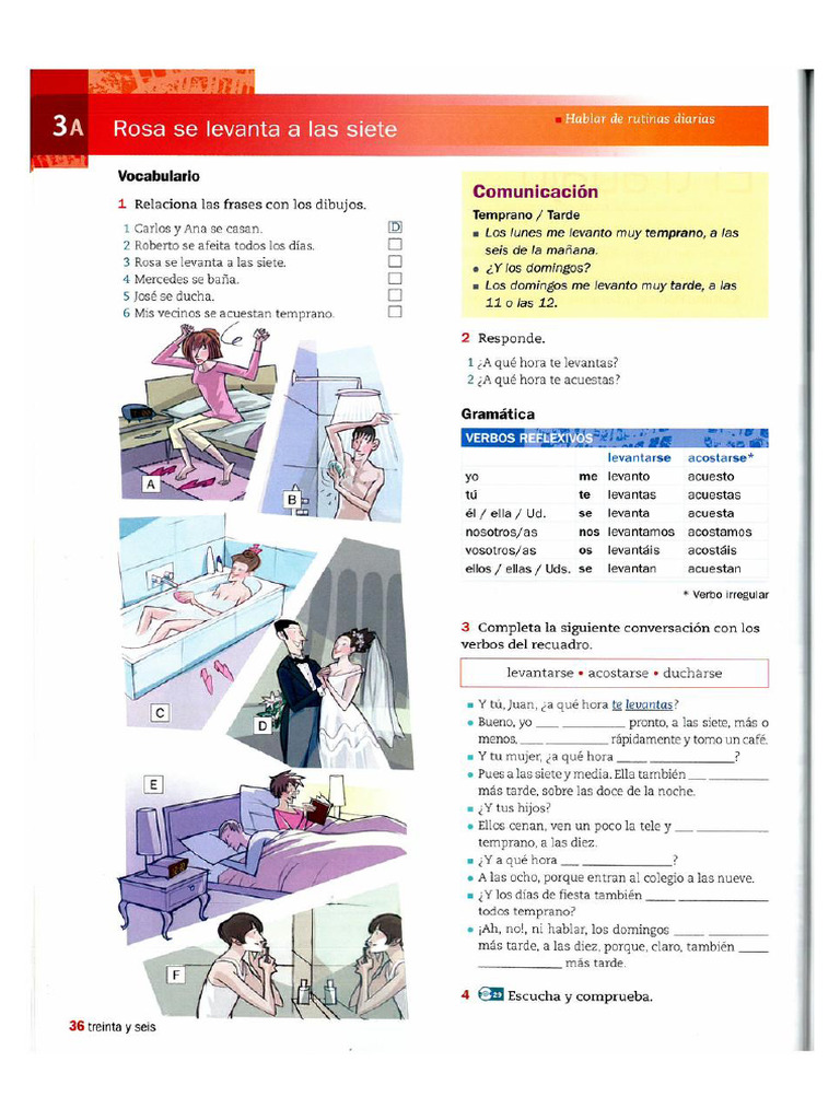 Verbos Reflexivos - A2 | PDF