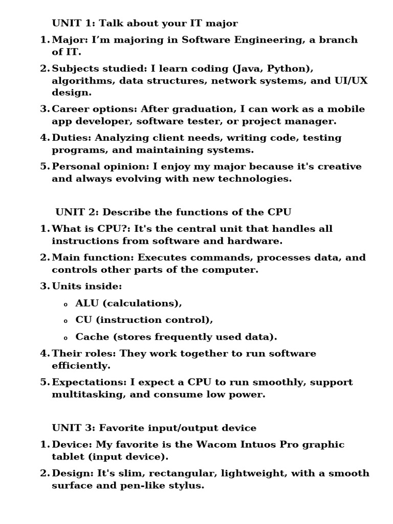 IT Major Insights and Technical Overview | PDF | Graphical User ...