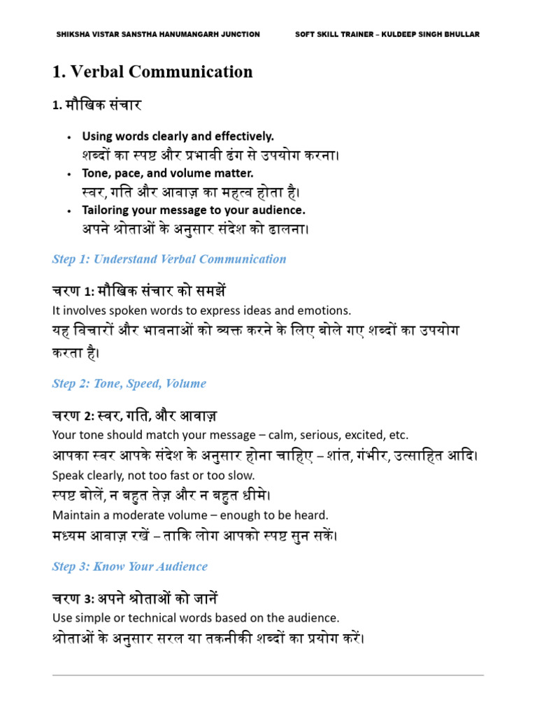 Communication Skill - Soft Skill 1st Part | PDF