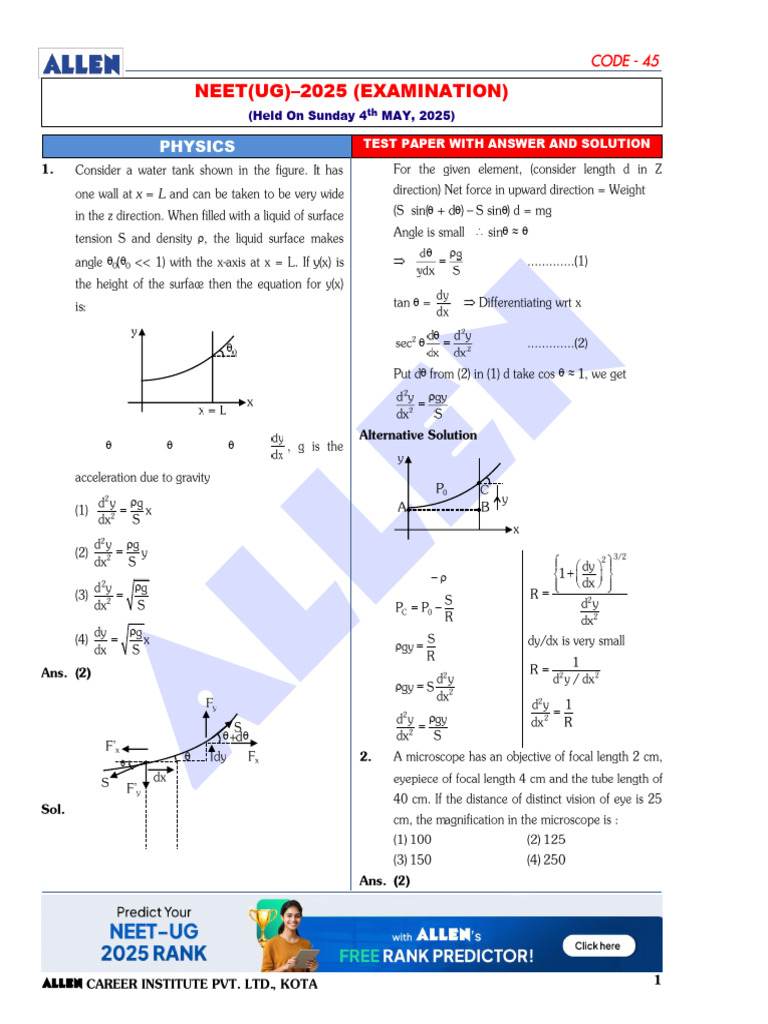 Neet 25 Physics | PDF