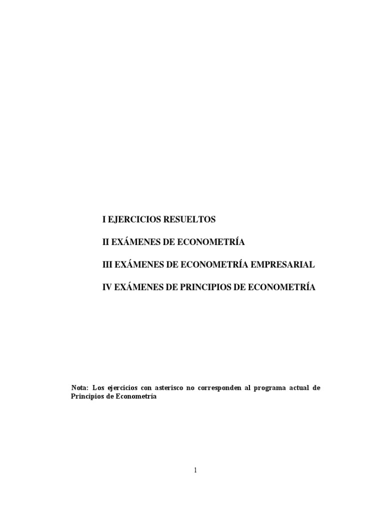 Ejercicios Econometria I | PDF | Econometría | Coeficiente de determinación