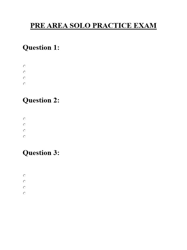 Pre Area Solo Exam - Practice | PDF | Carburetor | Aerospace Engineering