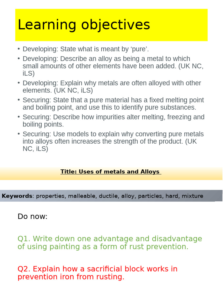 Pure Metals and Alloys | PDF | Alloy | Metals