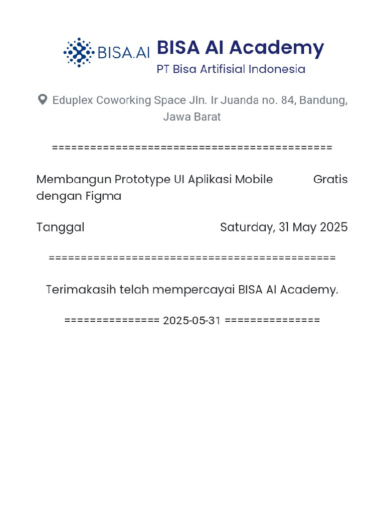 Nota Pembelian Course-Membangun Prototype UI Aplikasi Mobile Dengan ...
