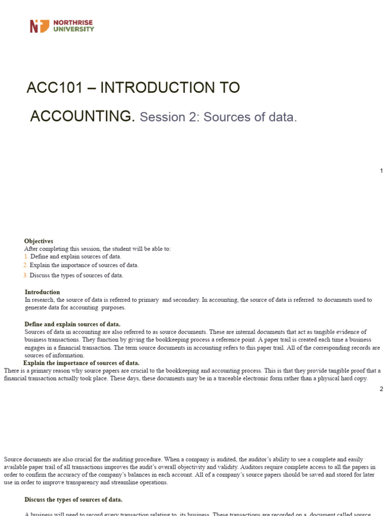 ACC101 - Introduction To Accounting Session 2 (Autosaved) | PDF | Cheque | Payments
