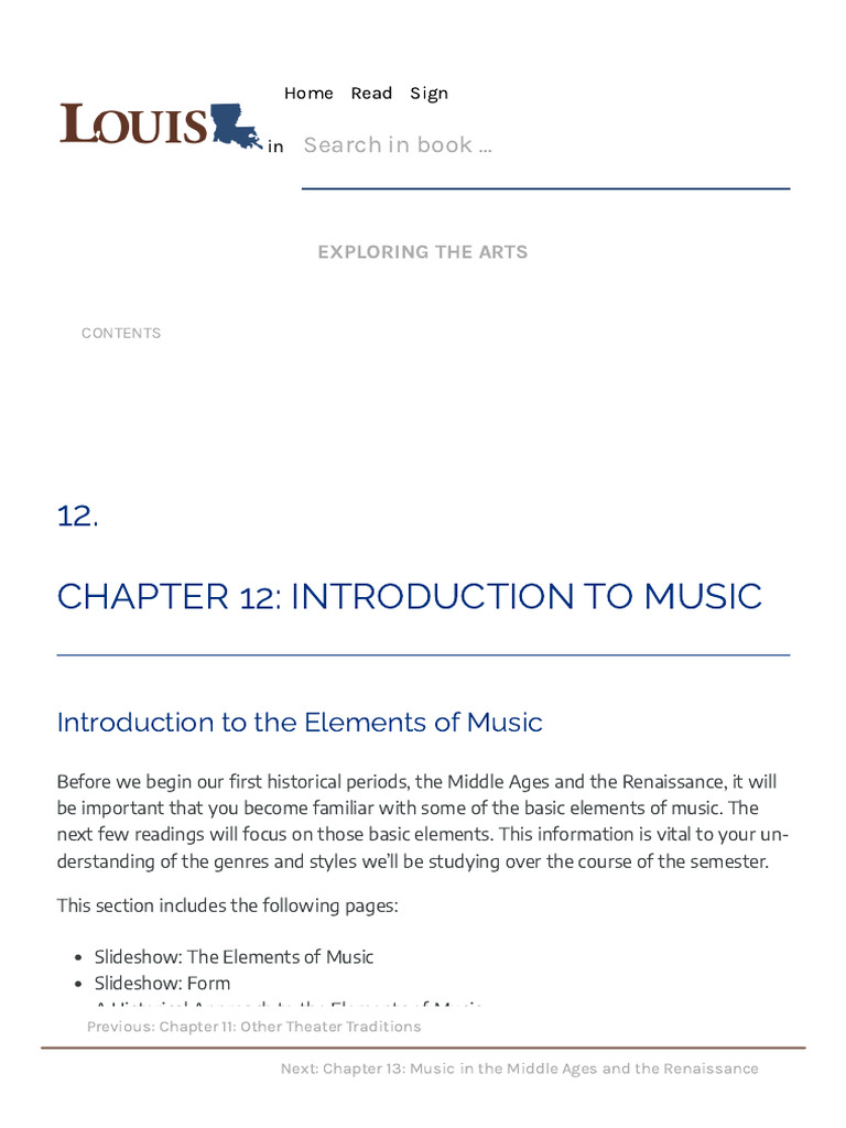 Chapter 12 - Introduction To Music - Exploring The Arts | PDF | Rhythm ...