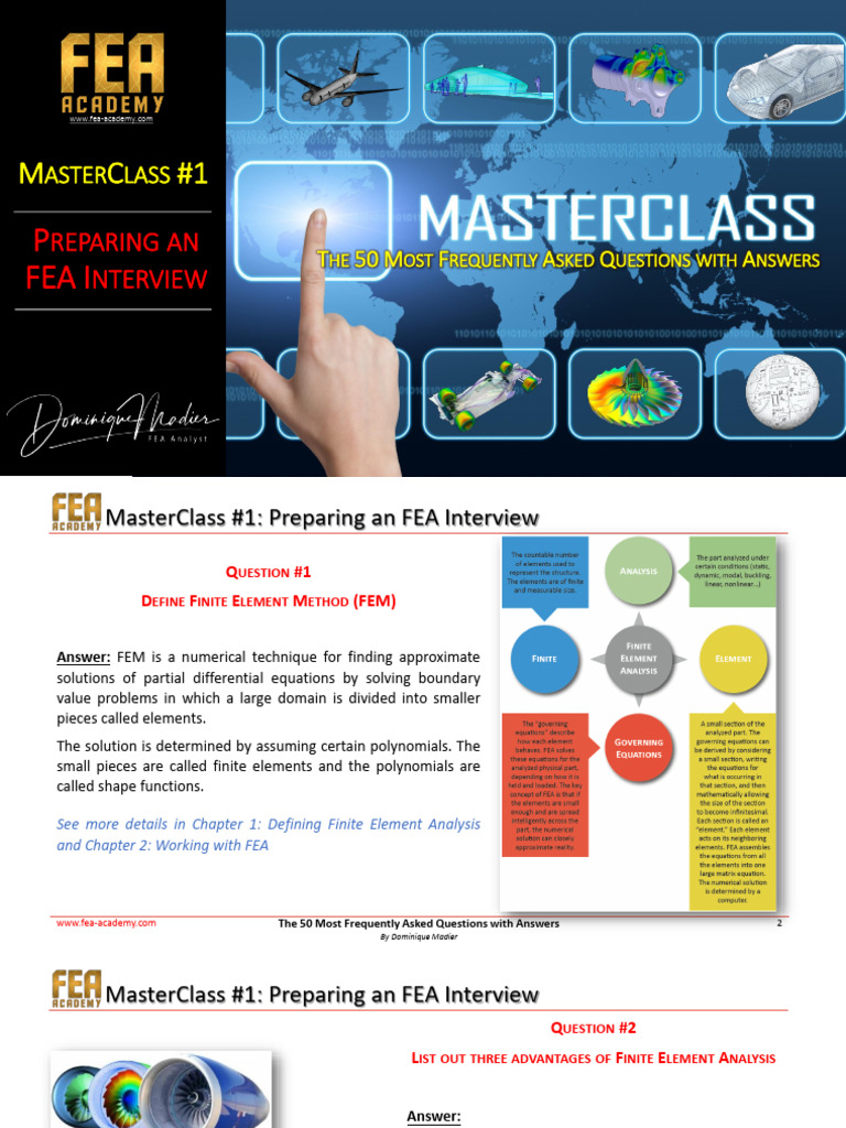 FEA Academy MasterClass Preparing An FEA Interview | PDF | Finite ...