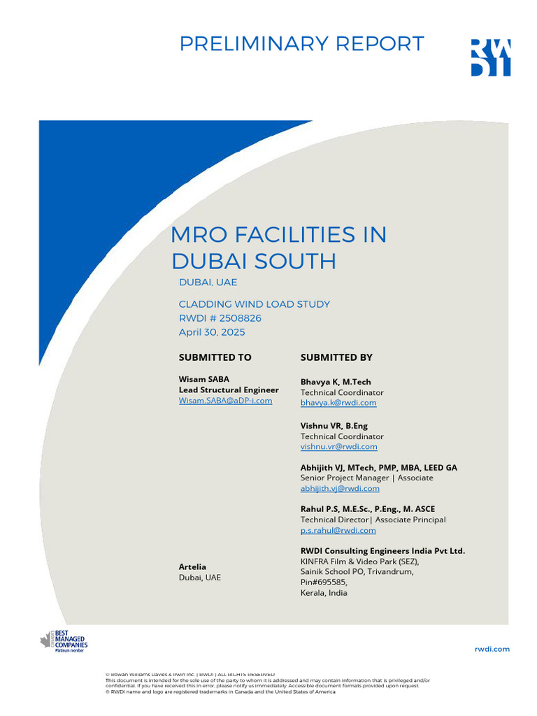 Cladding Wind Load Study for MRO Facilities | PDF | Pressure | Pascal ...