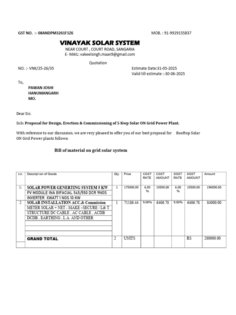 35 Pawan Joshi Hanumangarh | PDF | Solar Power | Solar Panel