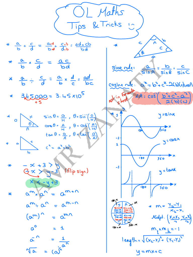 OL Math Final Recap!! | PDF | Angle | Area