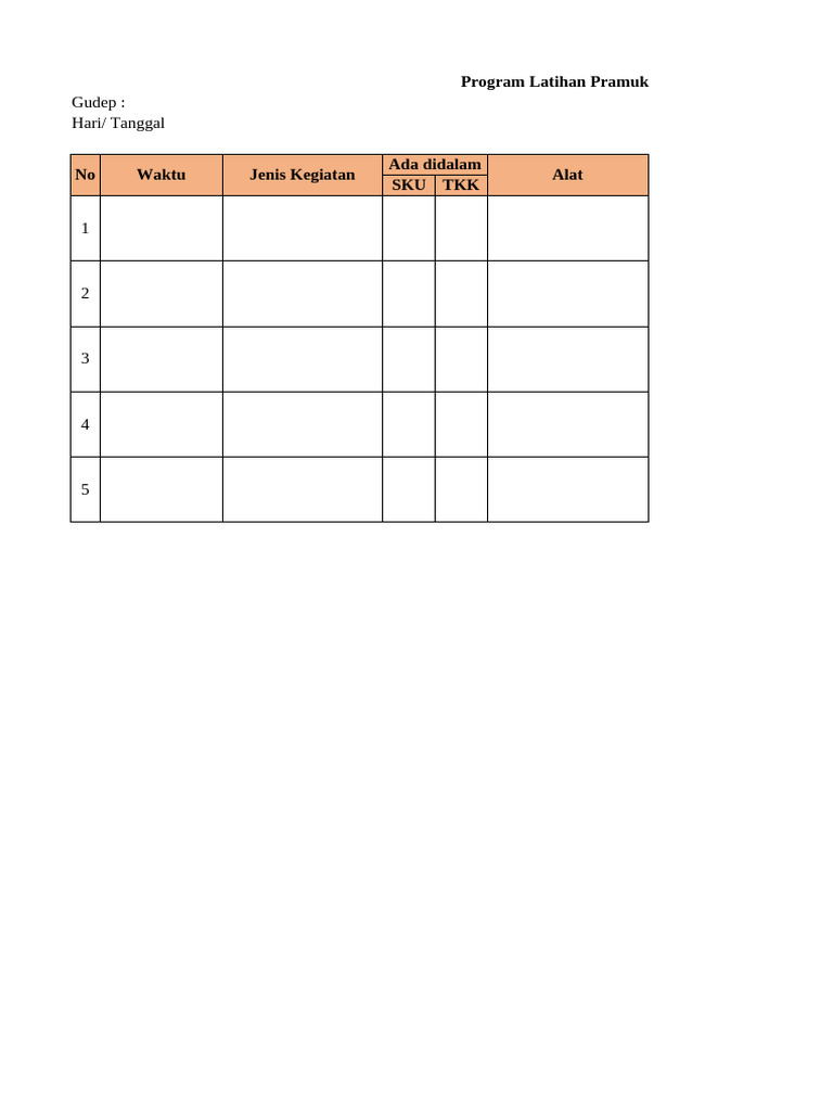 Program Latihan Pramuka Siaga | PDF