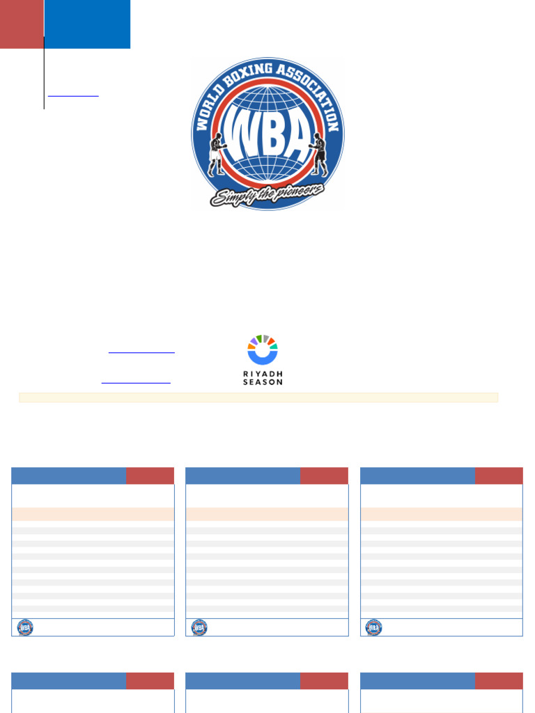 WBA Official Ratings March 2025 | PDF | World Boxing Champions | Boxers