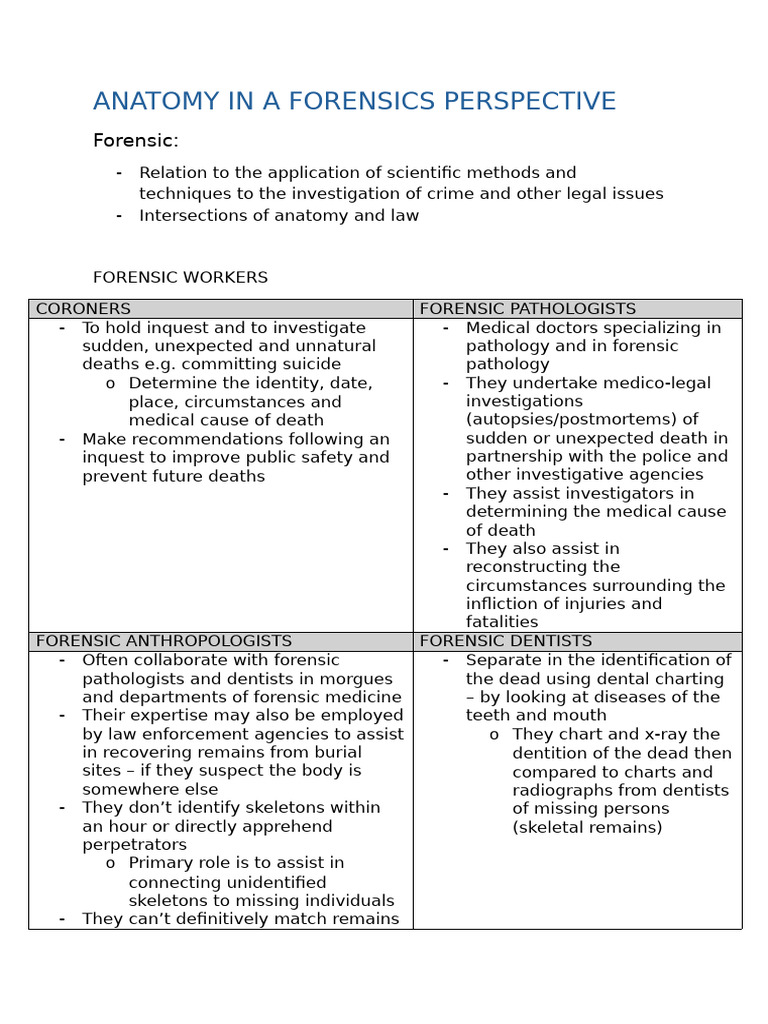 Anatomy in A Forensics Perspective | PDF | Mitochondrial Dna | Forensic ...