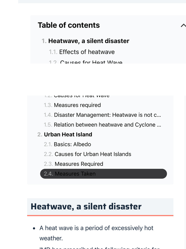 Heatwave and Urban Heat Island - Causes and Effects - PMF IAS | PDF ...