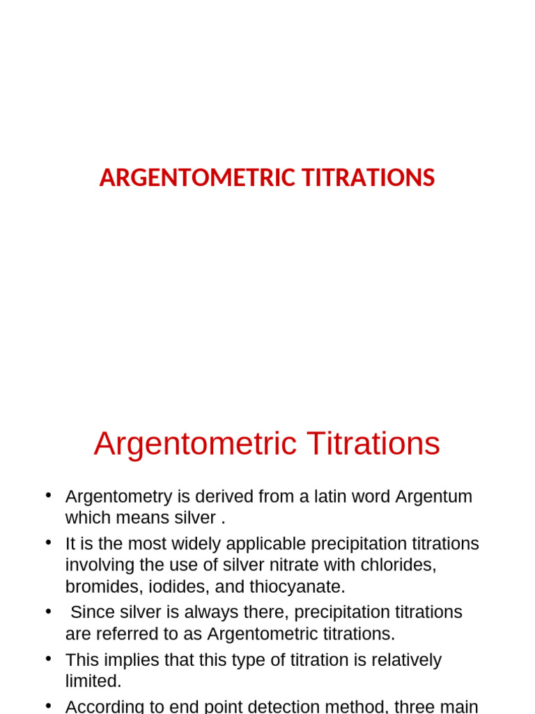 Argentometric Titrations-1 | PDF | Titration | Chemistry
