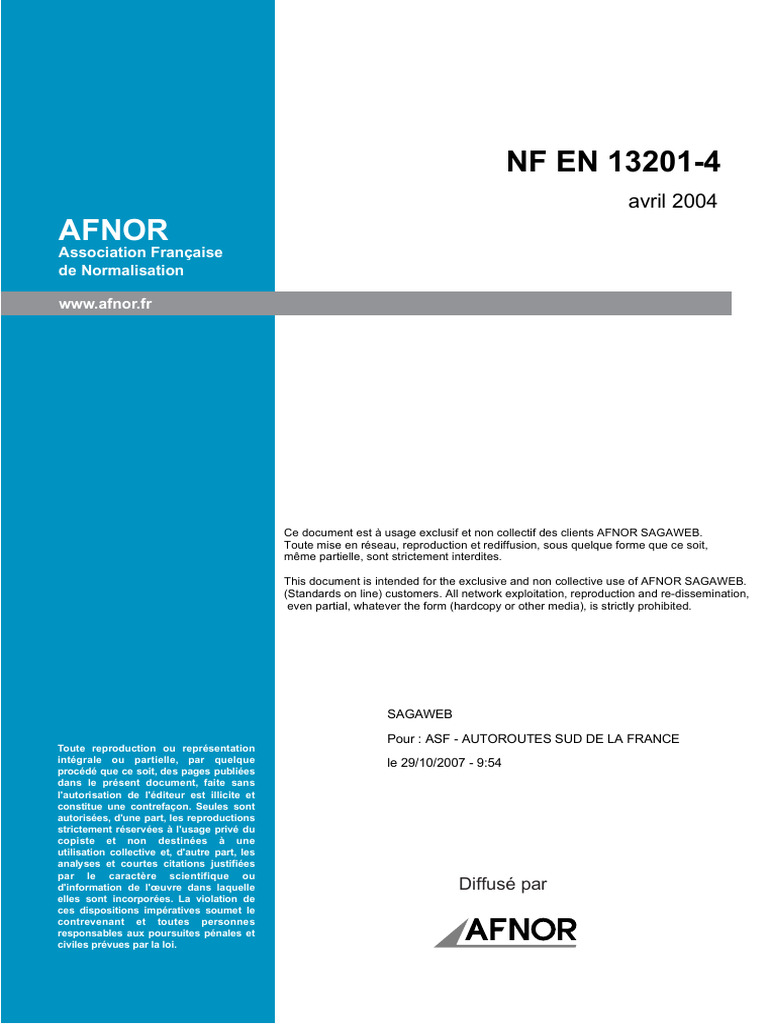 NF en 13201-4 Avr 04 Éclairage Public | PDF