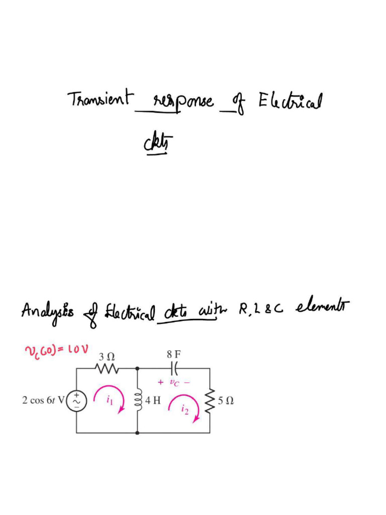 Transient Analysis of I Order Circuits | PDF