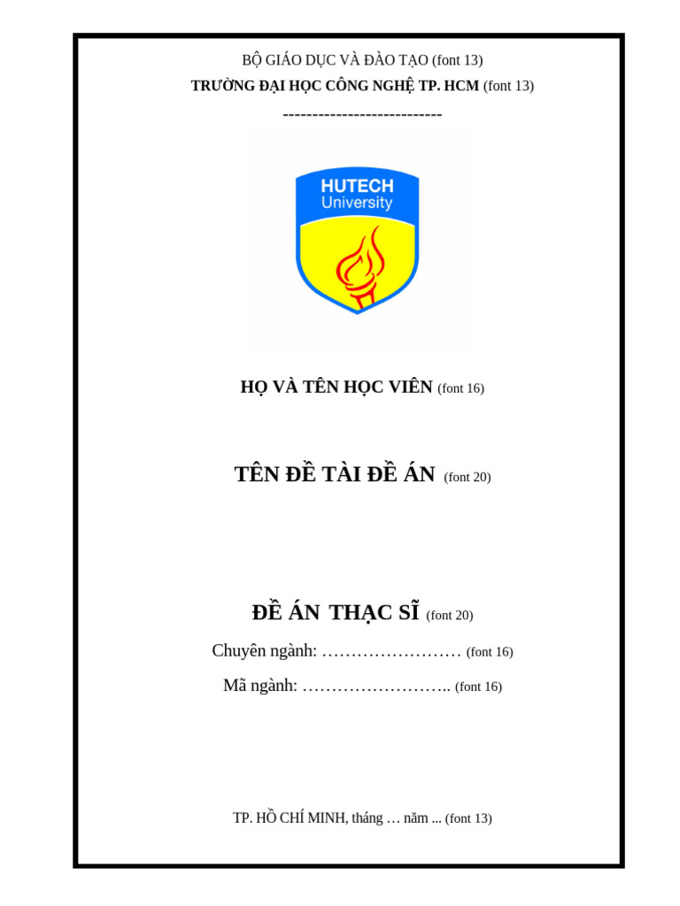345610qd Trinh Bay de An Tot Nghiep Thac Si Hutech | PDF