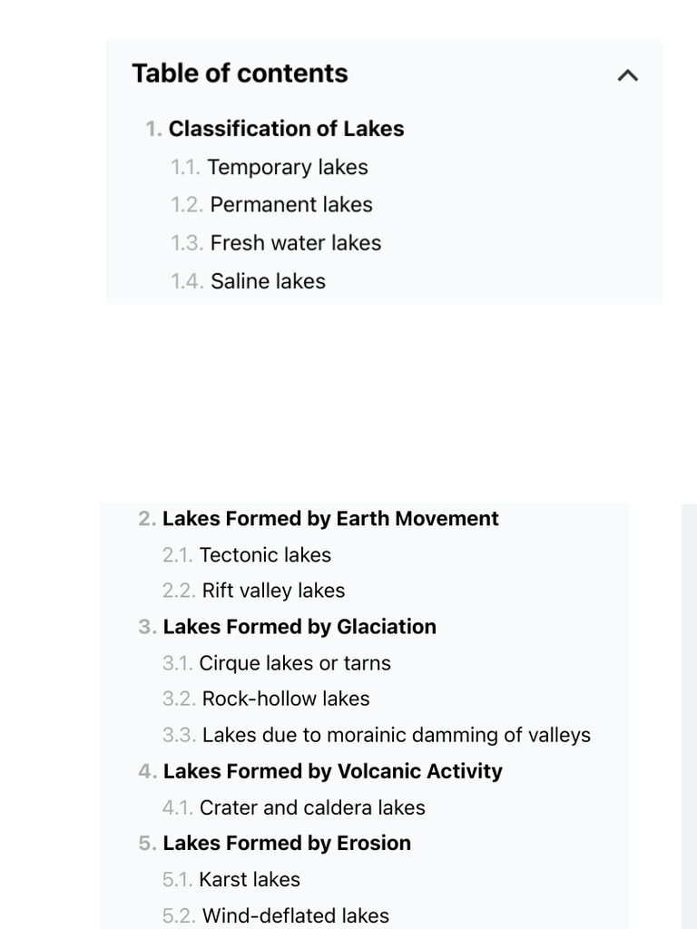Lake - Classification of Lakes (Types of Lakes) - PMF IAS | PDF | Lake ...