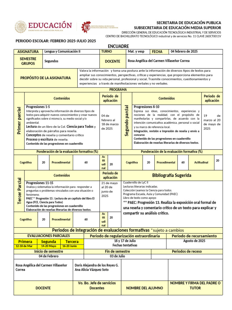 Encuadre LyC Feb25 | PDF | Aprendizaje | Comunicación humana