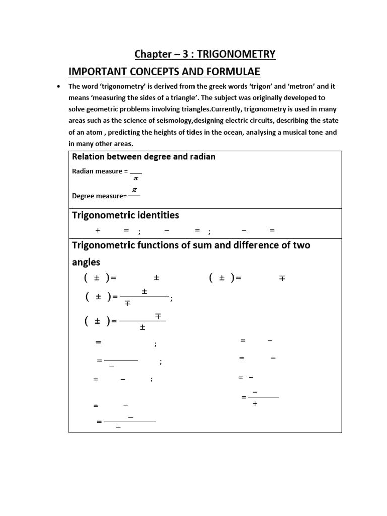 Xi Maths Holiday H.W 2025-2026 | PDF | Trigonometry | Complex Number