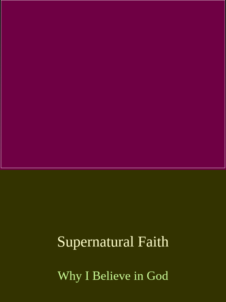 03 Supernatural Faith | PDF | Faith | Revelation