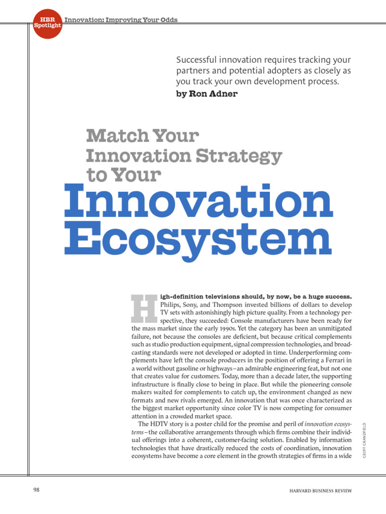 Match Your Innovation Strategy To Your Innovation Ecosystem | PDF | Risk | Innovation
