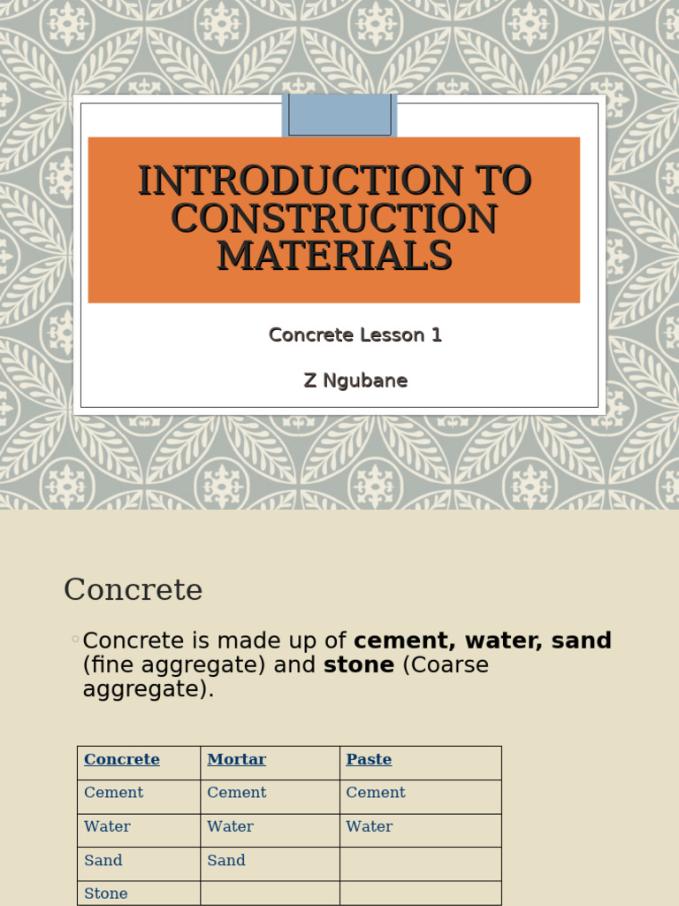 ICTM101-Concrete Lesson 1 | PDF | Concrete | Cement