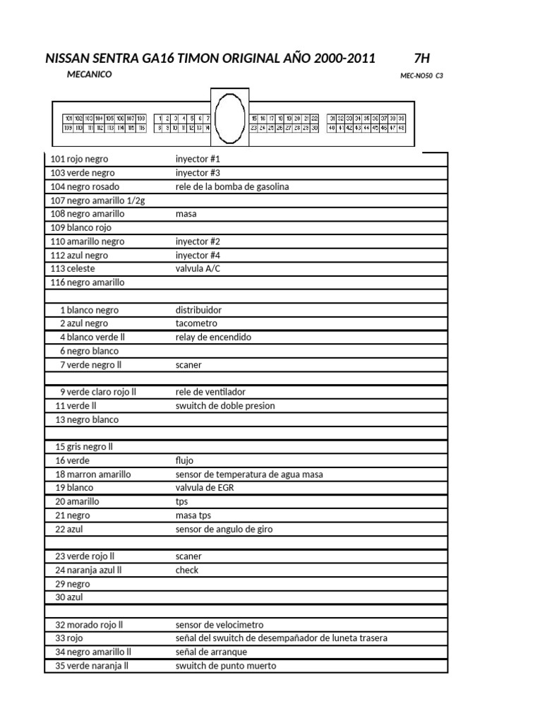 Nissan Sentra 98 Mecanico GA16 | PDF