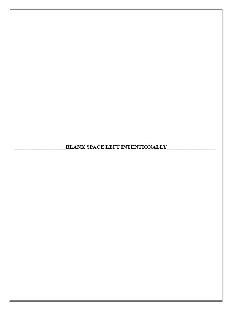 Blank Space Left Intentionally | PDF