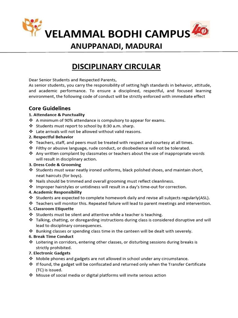 Discipline Circular 2025. | PDF | Teachers