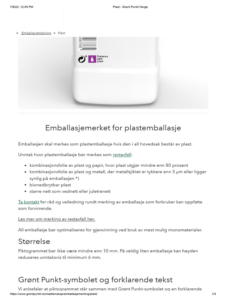 Plast Groent Punkt Norge | PDF