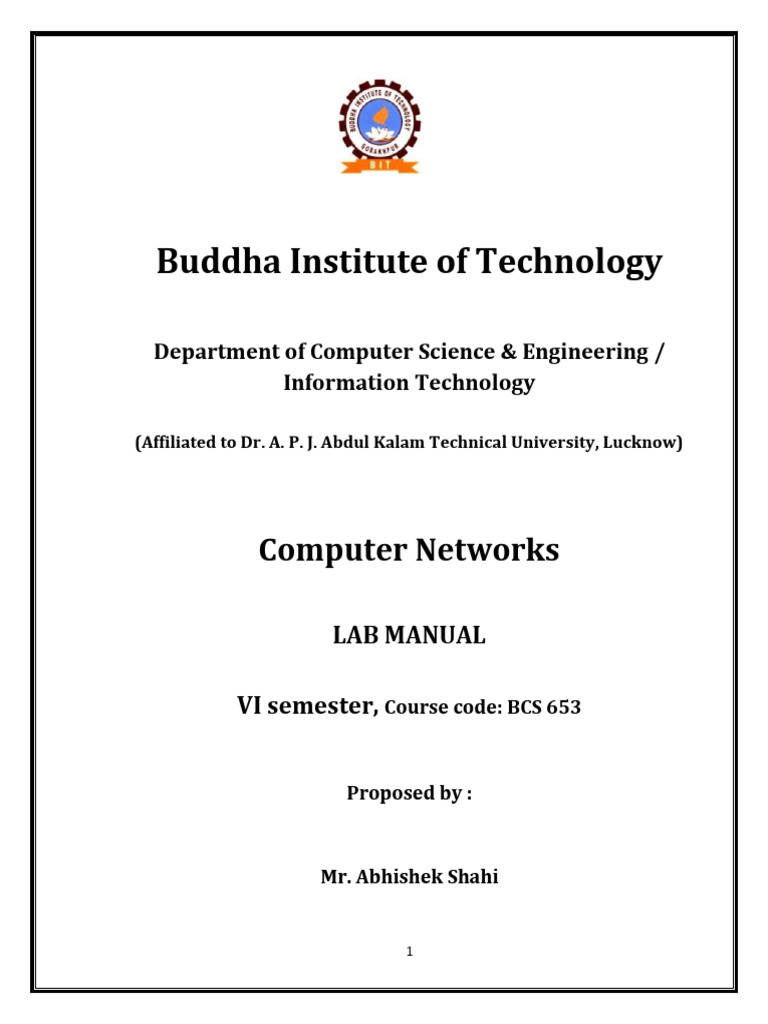 Computer Networks Lab Manual | PDF | Computer Network | Error Detection ...