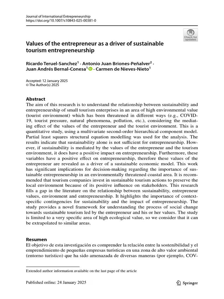 Values of The Entrepreneur As A Driver of Sustainable | PDF ...