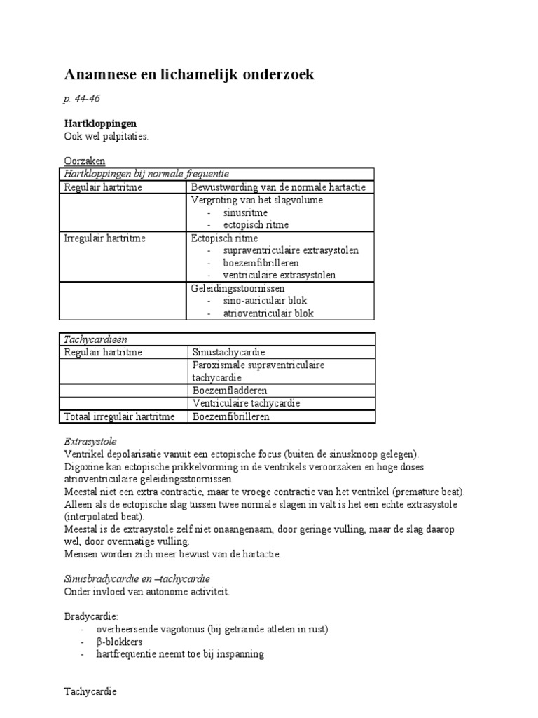 Anamnese en Lichamelijk Onderzoek | PDF
