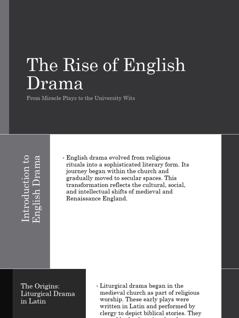 English Drama-Miracle Plays To University Wits | PDF | Tragedy | English Drama