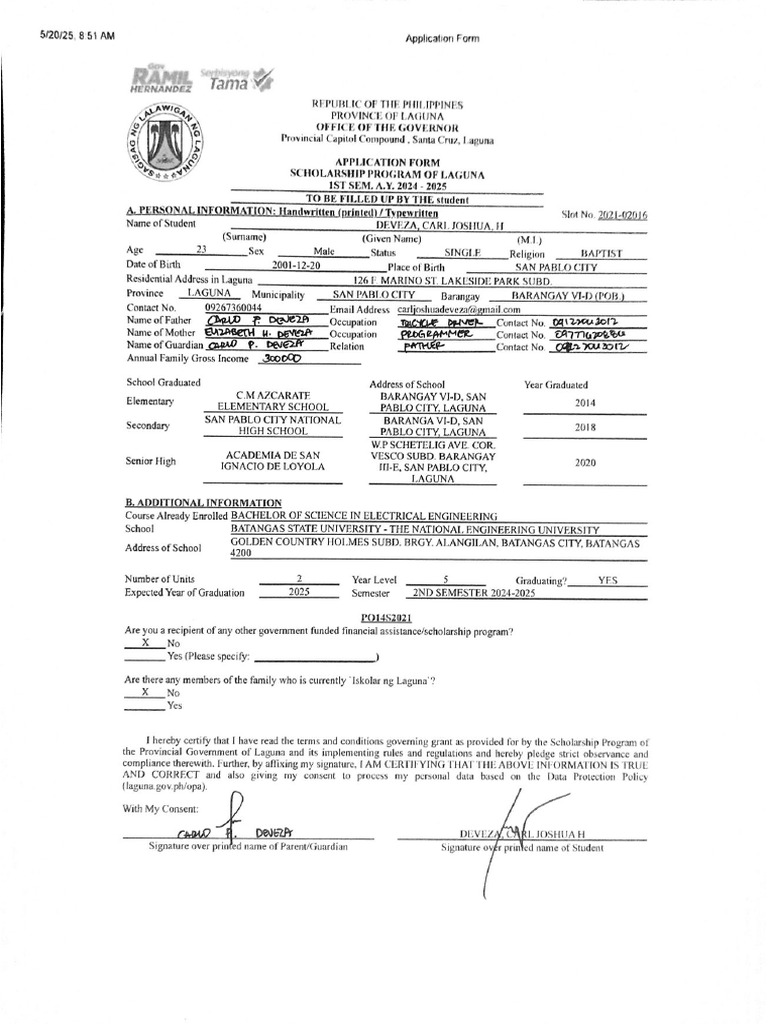 Application Form (Regenerated) | PDF