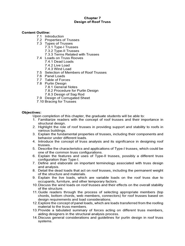 Chapter 7 Design of Roof Truss | PDF | Truss | Bending