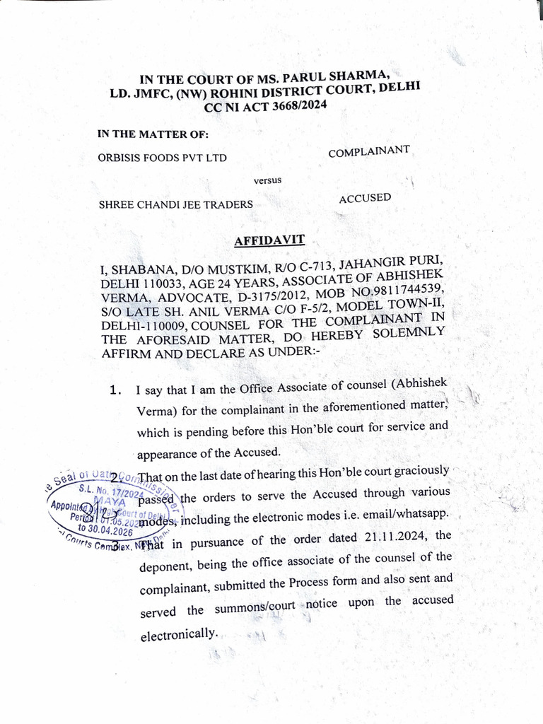 Orbisis Food PVT LTD Vs Shri Chandi Jee Traders | PDF