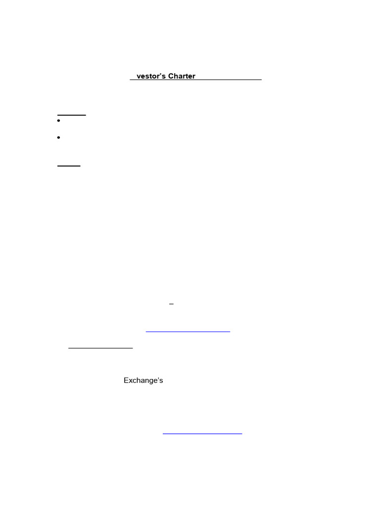 SEBI Investor Charter for Stock Brokers | PDF | Securities (Finance ...