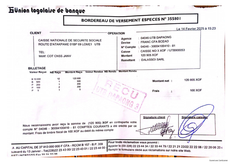 Bordeaux de Versement | PDF