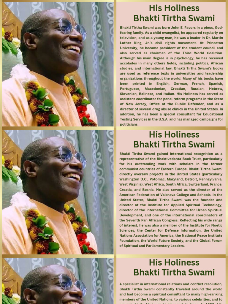 Legacy of Bhakti Tirtha Swami | PDF