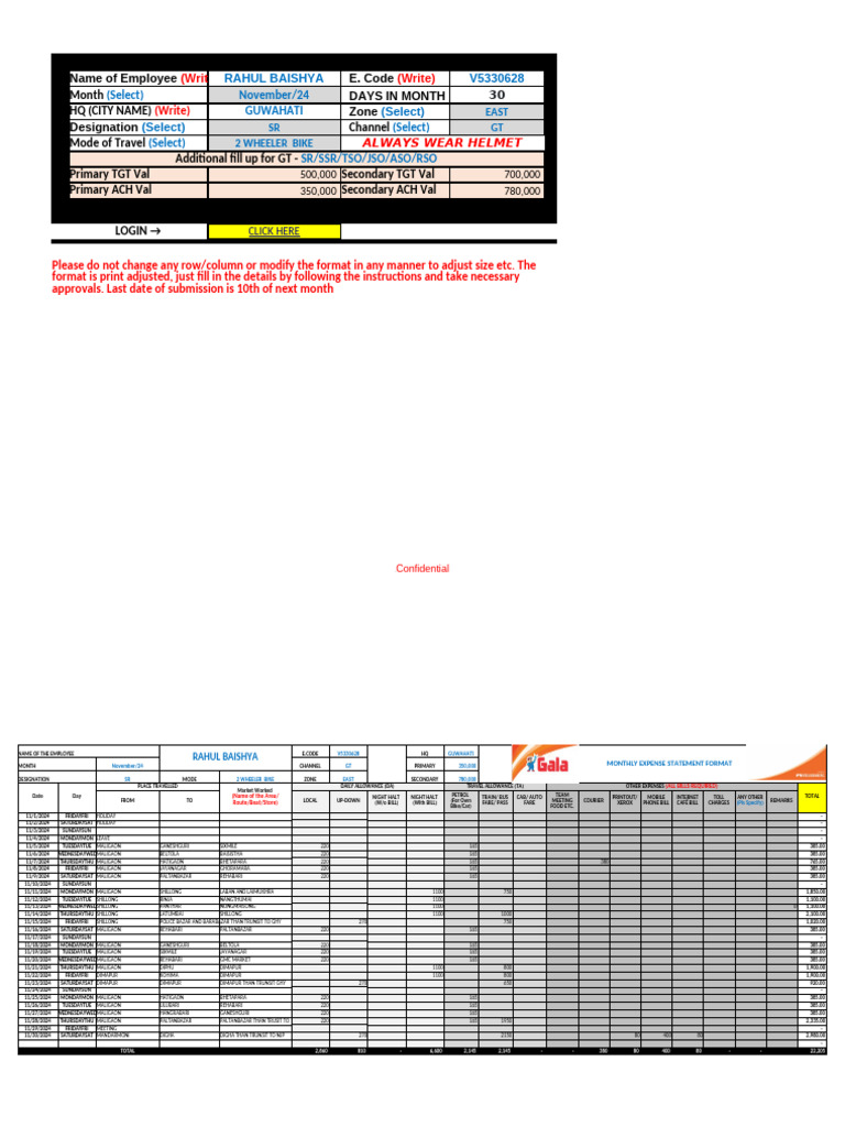 Rahul Baishya Expenses Nov-2024 | PDF