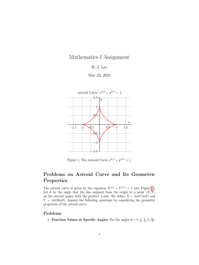 Mathematics I Assignment | PDF | Function (Mathematics) | Angle